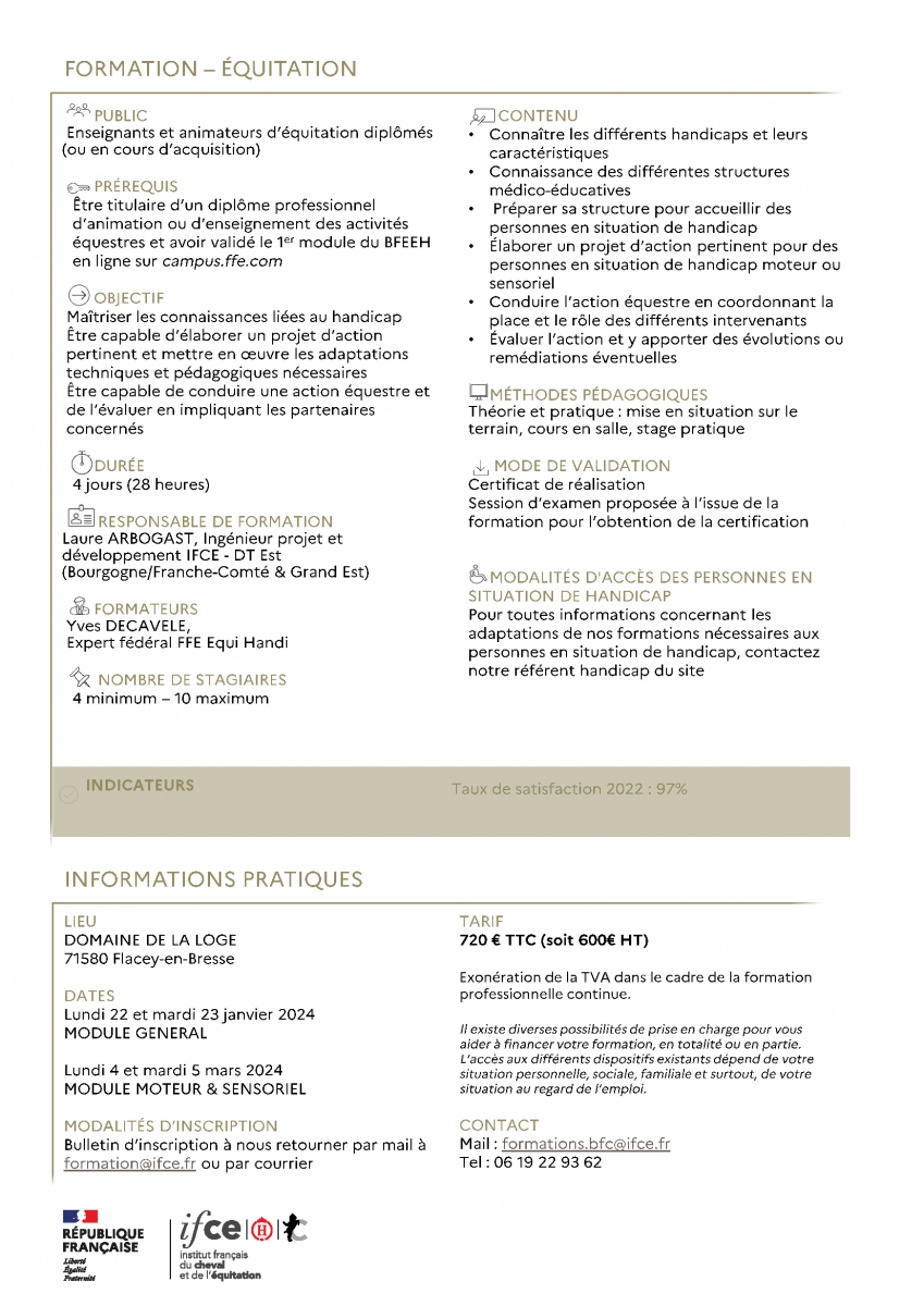 BFE Equi-handi | Comité Régional d'équitation - Bourgogne-Franche-Comté